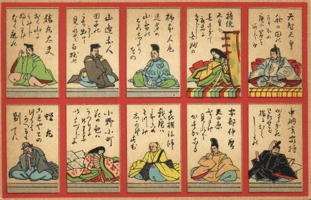 Japanese Traditional Playing Cards, UTA-GARUTA, Karuta Card Game (1910s ...