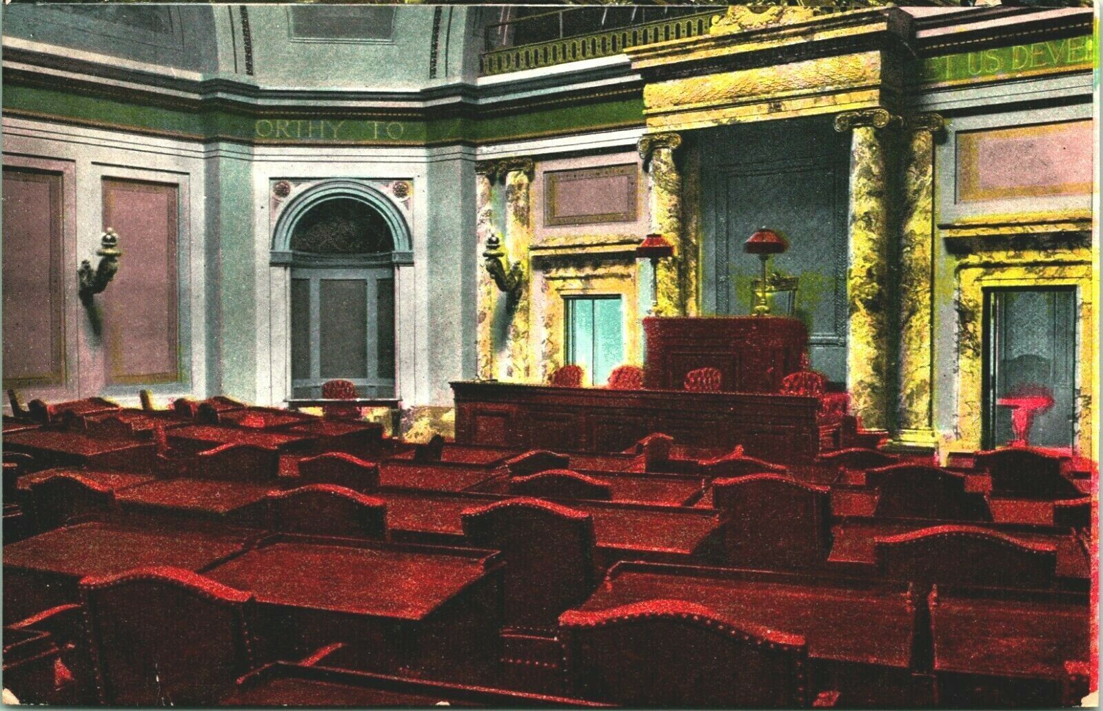 Minnesota Staat Capitol Senate Chambers Innenraum 1910s Postkarte Unp ...