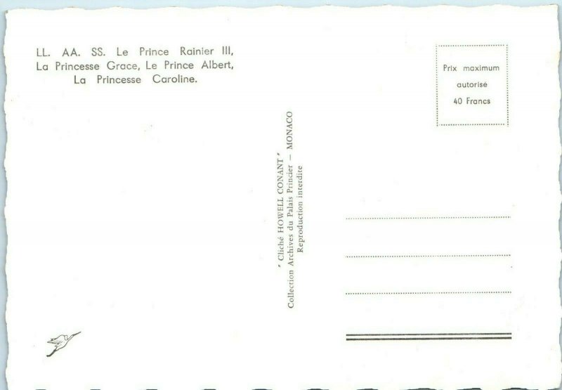 1950s Princess Grace of Monaco with Prince Rainier and Children RPPC ...