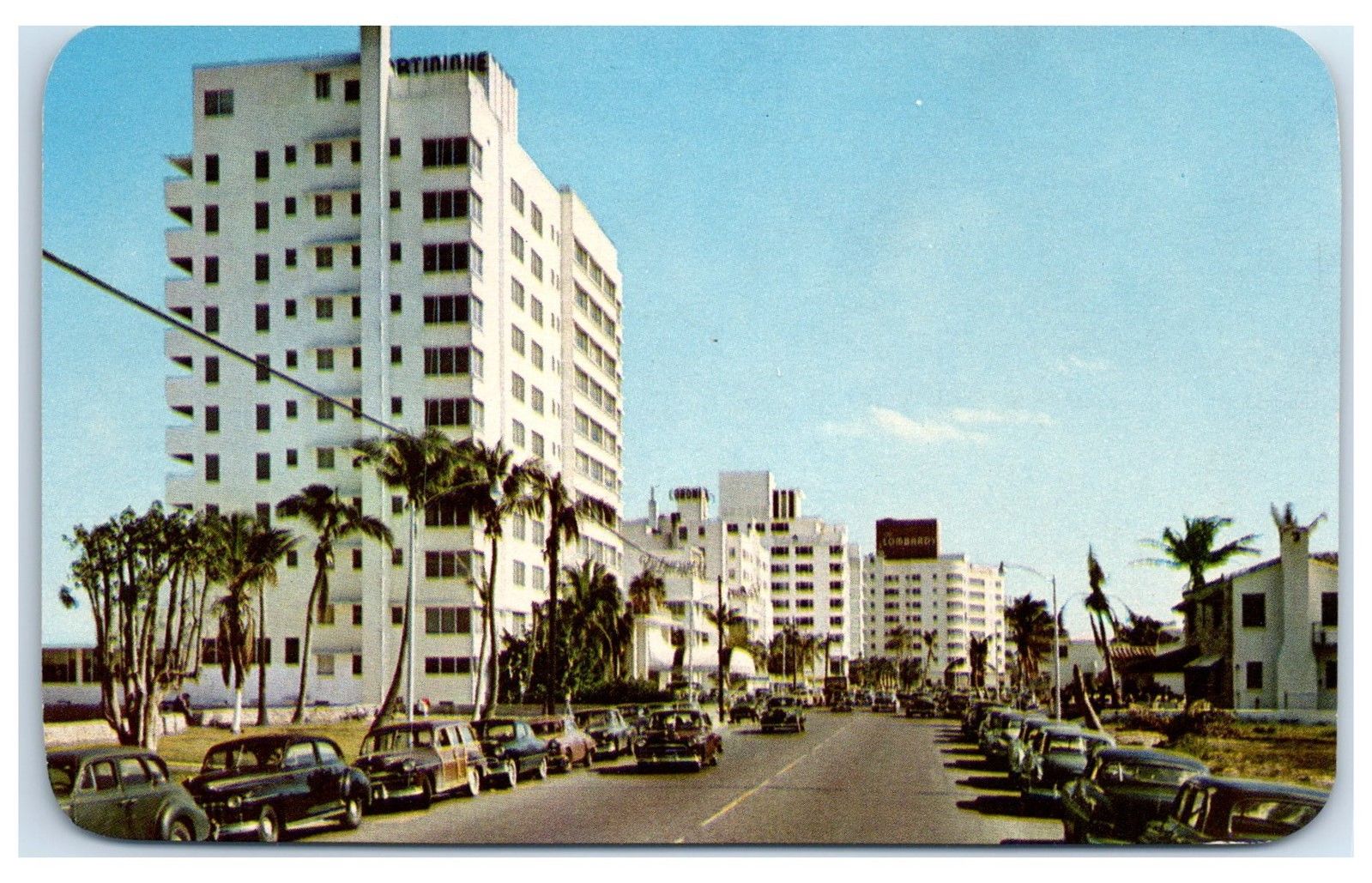 1950s Miami Beach, FL Collins Ave, Martinique and Delmonica Hotels ...