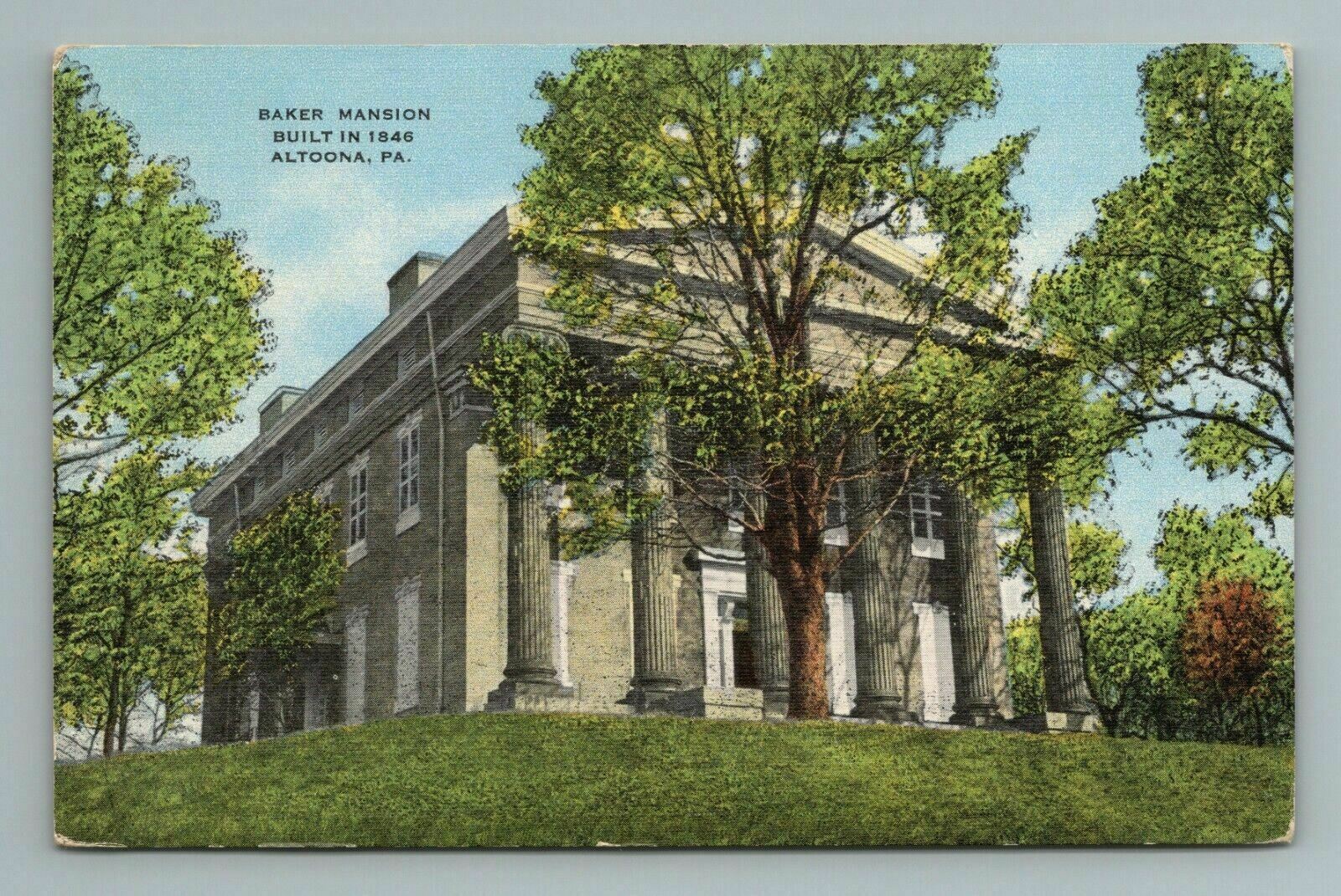 Baker Mansion, Built In 1846, Altoona, PA Postcard | United States ...