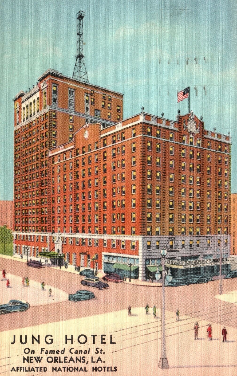 Vintage Postcard 1940 View of Jung Hotel Building New Orleans Louisiana ...