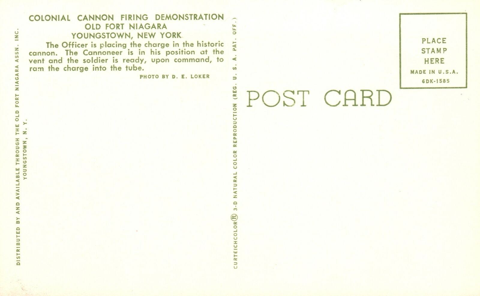 Vintage Postcard Colonial Cannon Firing Demonstration Youngstown New ...