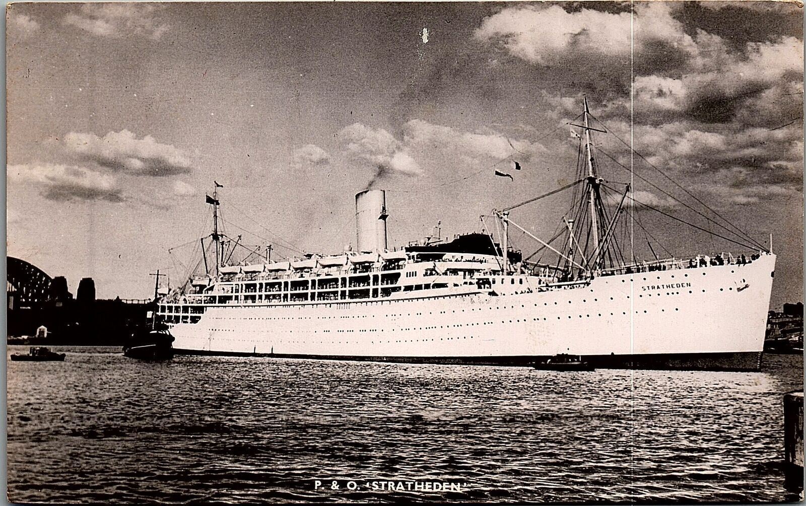 Vintage P&O Stratheden Ocean Liner Wwii Historical Real Photo Postcard ...