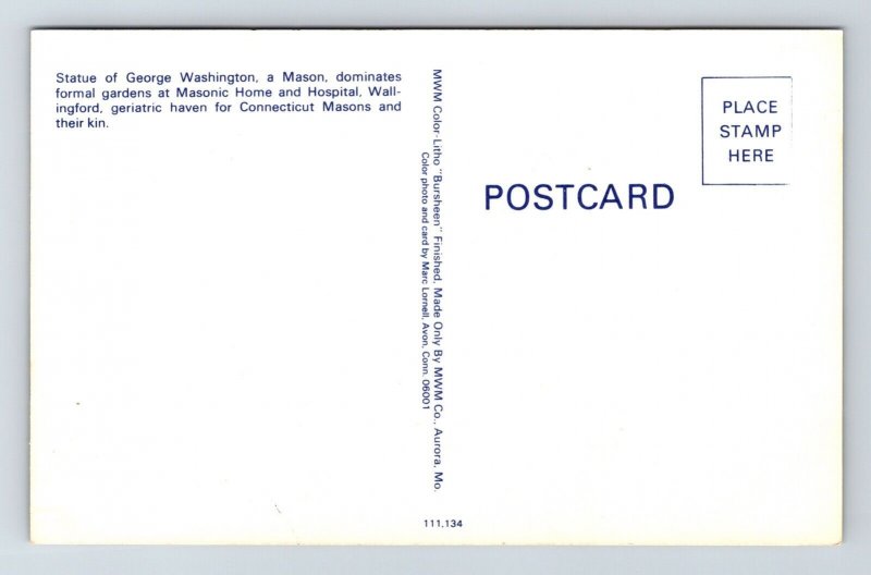 Statue George Washington Mason Garden Masonic Home Wallingford CT ...