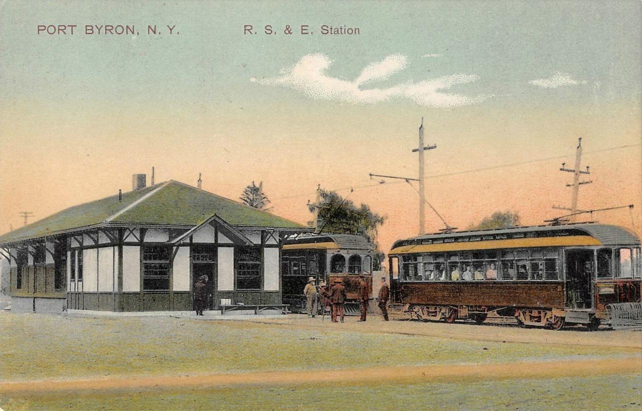 RS & E Train Station PORT BYRON, NEW YORK Railroad Depot Cayuga Vintage ...