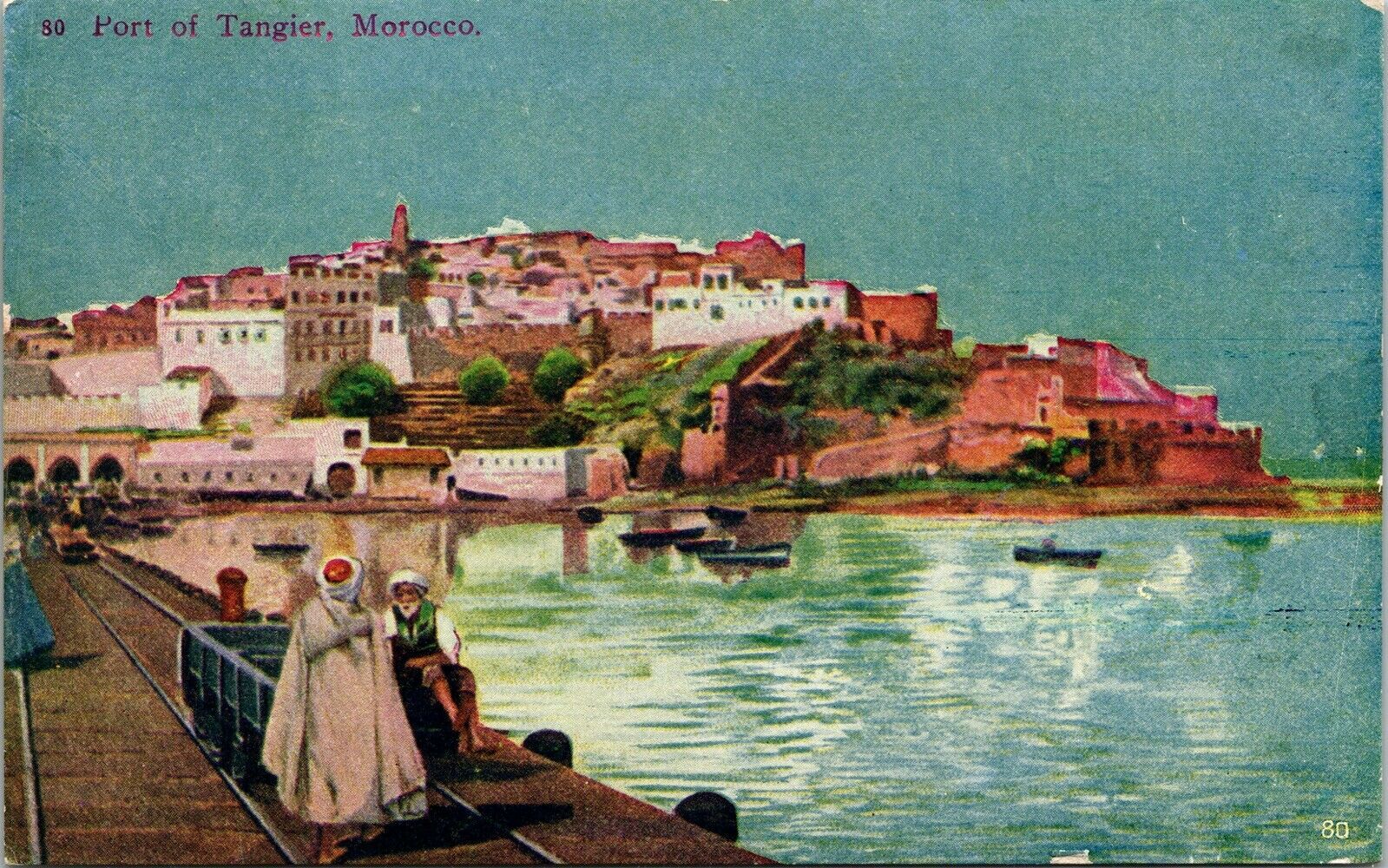 Port Tangier Morocco Railroad Track Old Boat Antique Postcard DB UNP ...