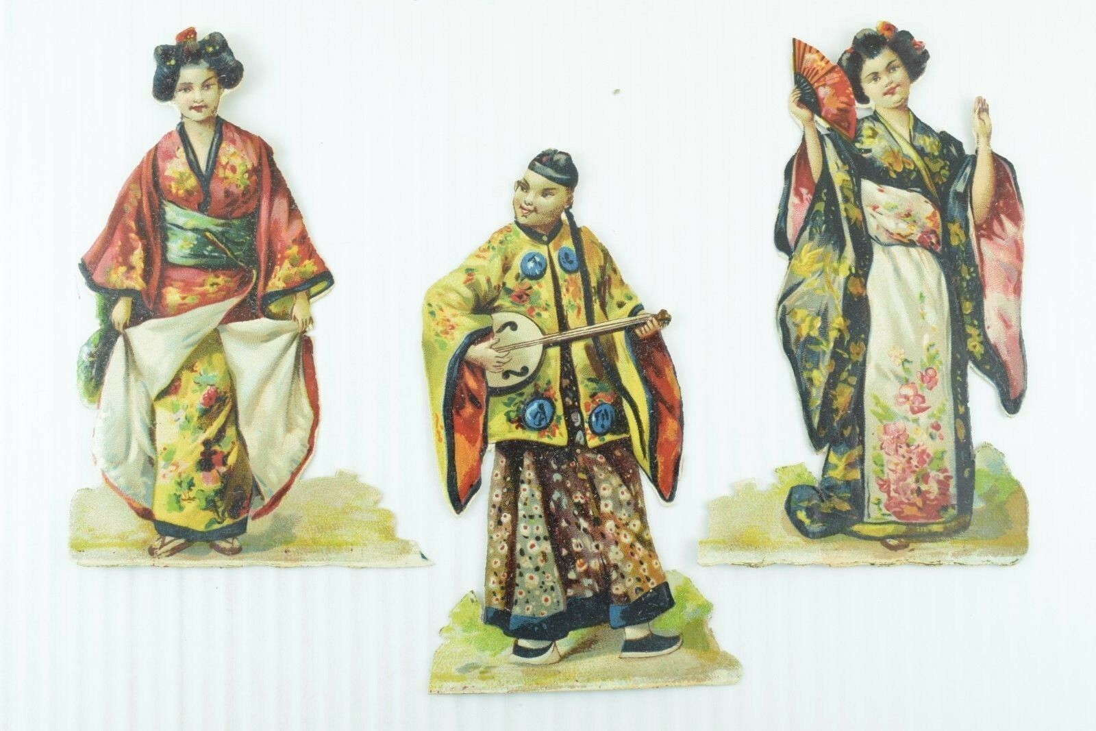 1880's-90's Lot of 7 Lovely Die Cut Geisha Girls Samurai Victorian ...