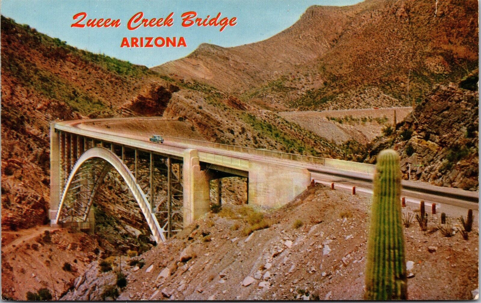 Vtg Arizona AZ Queen Creek Bridge Tunnel Between Superior & Miami View ...