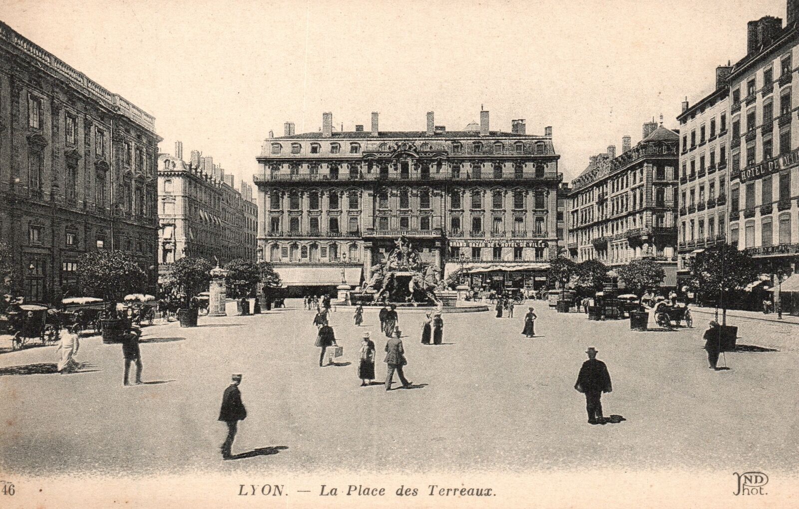 Vintage Postcard La Place Des Terreaux Plaza Square Lyon France ...