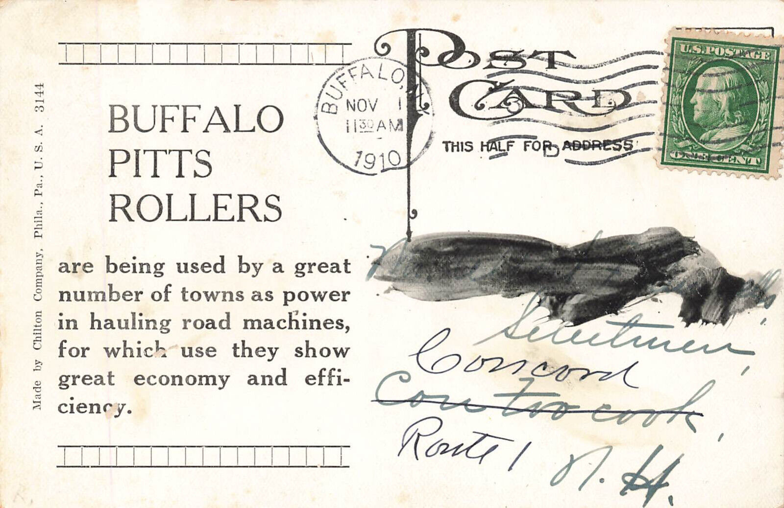 Buffalo NY #1 Road Building Steam Roller 1910, Postcard | United States ...