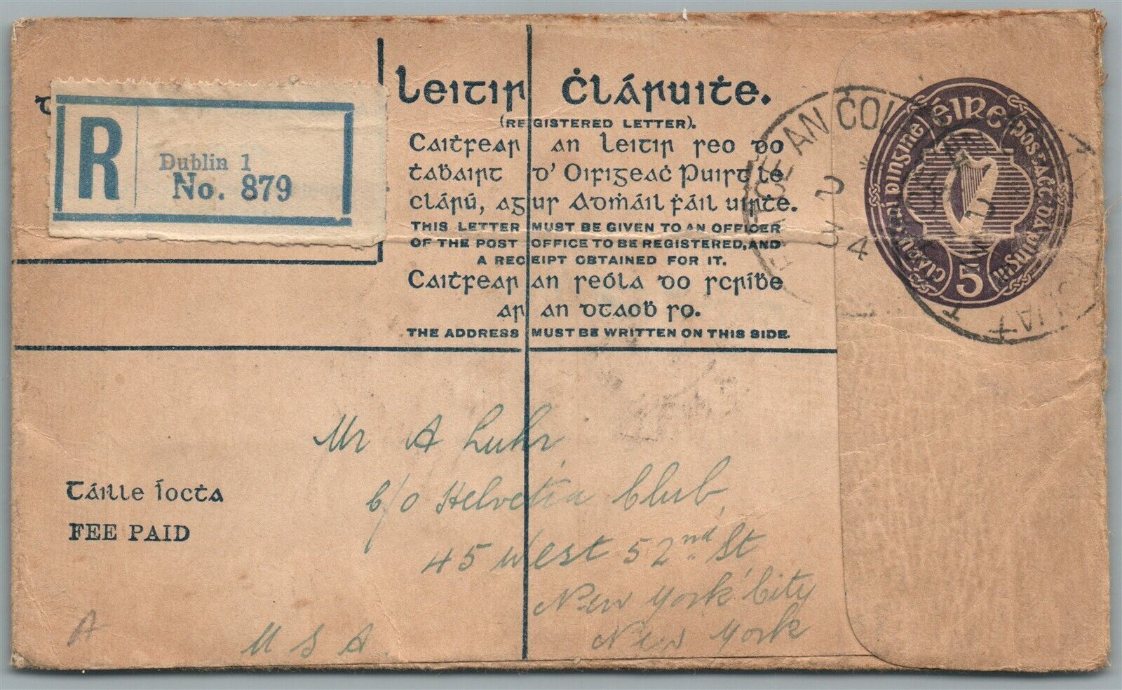 Ireland Antique 1934 Registered Letter | Europe - Ireland, Postcard ...