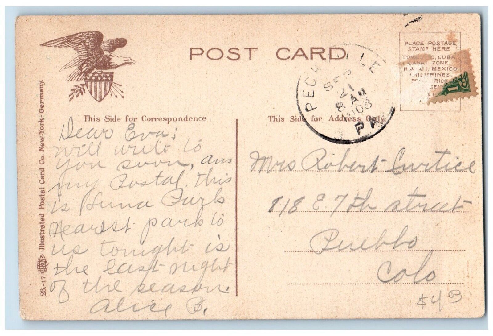 Scranton Pennsylvania Postcard Chute Chutes Luna Park Night Moon c1908 ...