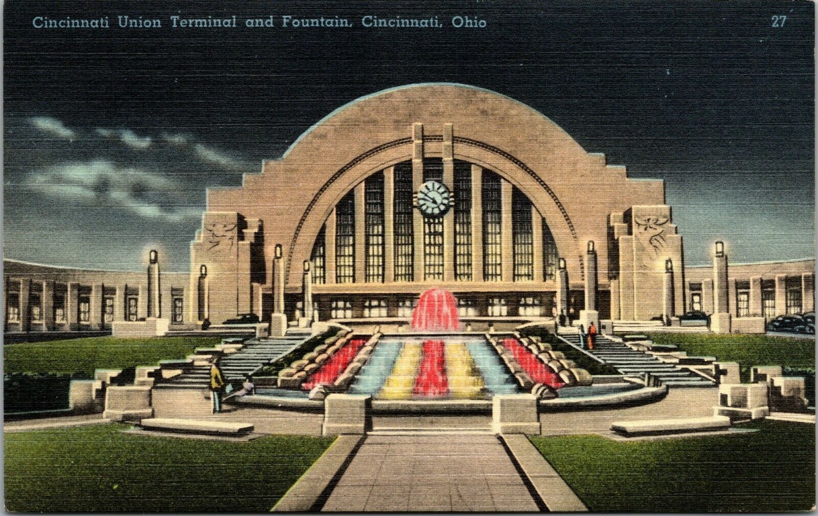 Vtg 1930's Union Terminal Station and Fountain Cincinnati Ohio OH ...