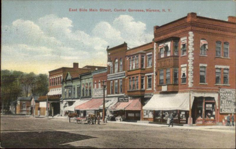 Warsaw NY East Side Main St. c1910 Postcard | United States - New York ... Warsaw NY East Side Main St. c1910 Postcard | United States - New York ...