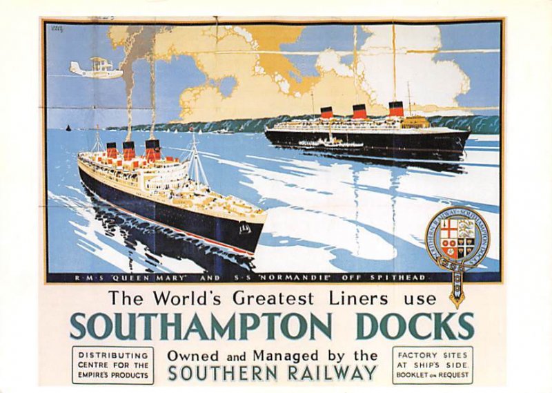 RMS Queen Mary SS Normandie Cunard Line & Interior Vies Ship Unused ...