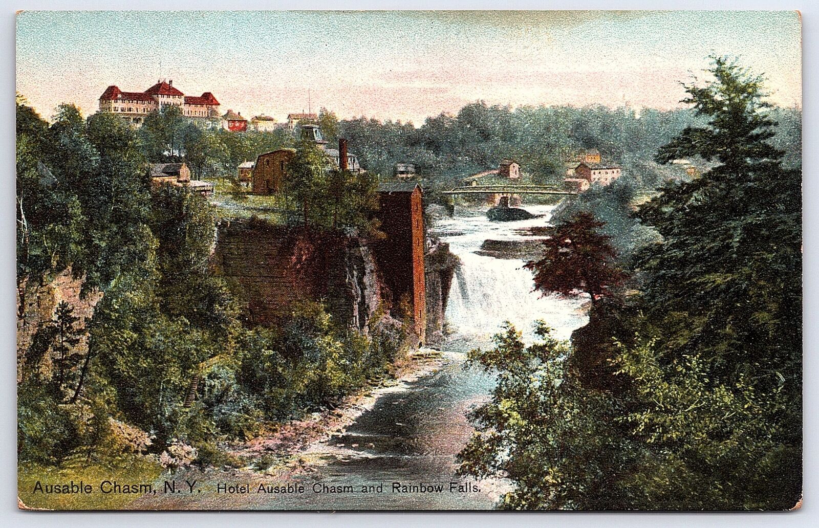 Hotel Ausable Chasm And Rainbow Falls Ausable Chasm New York Atrraction ...