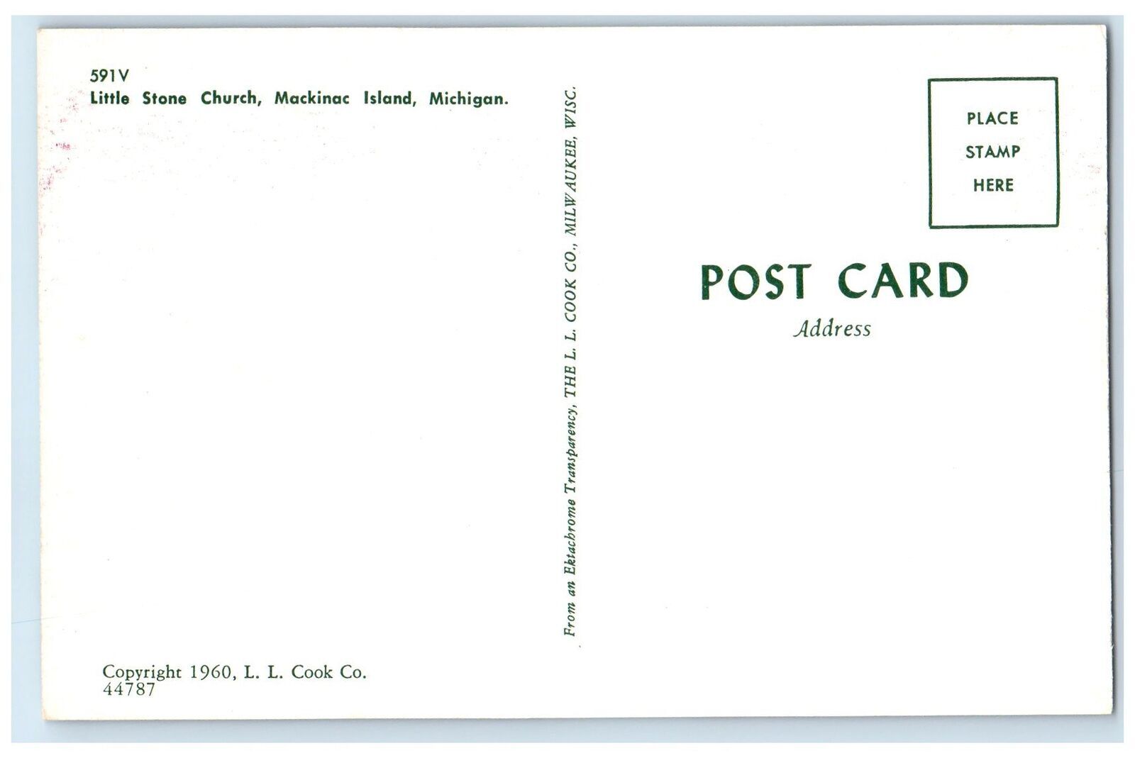 c1960s Little Stone Church Exterior Scene Mackinac Island Michigan MI ...