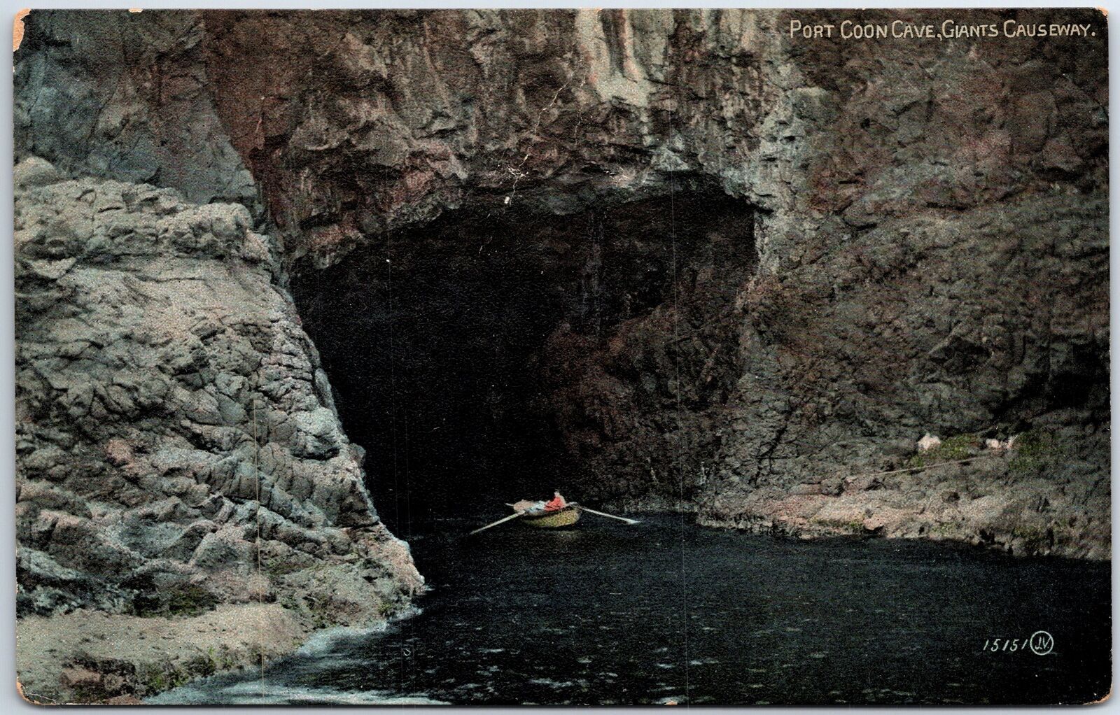 Vintage Postcard Port Coon SEA Cave on the Giant's Causeway Ireland ...