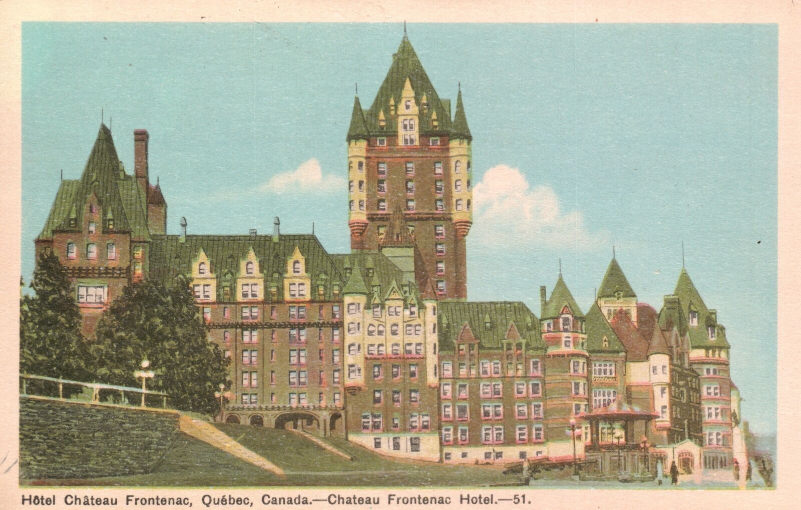 Vintage Postcard 1920s Chateau Frontenac Hotel Castle Building Quebec ...