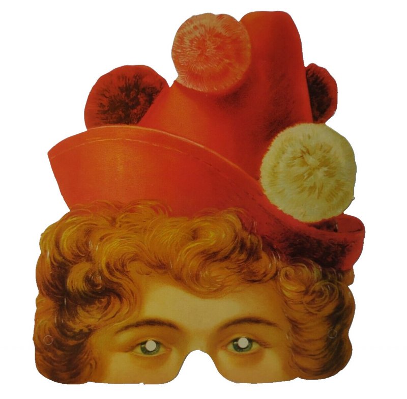 Halloween Women Clown Hat Mask Vintage Masquerade Victorian Party ...