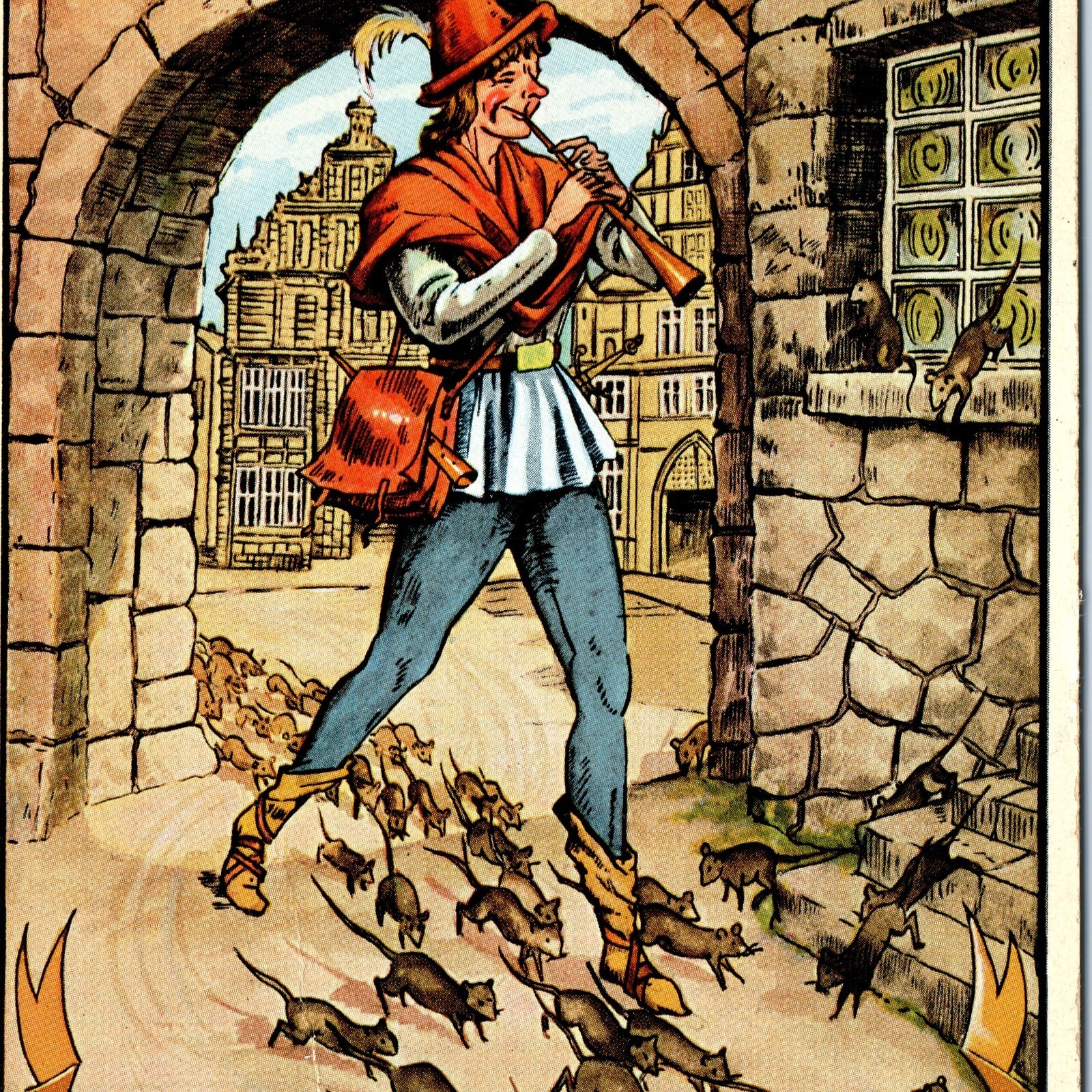 c1950s Hamelin Germany Pied Piper Flute Player Rats Folklore Tale PC ...