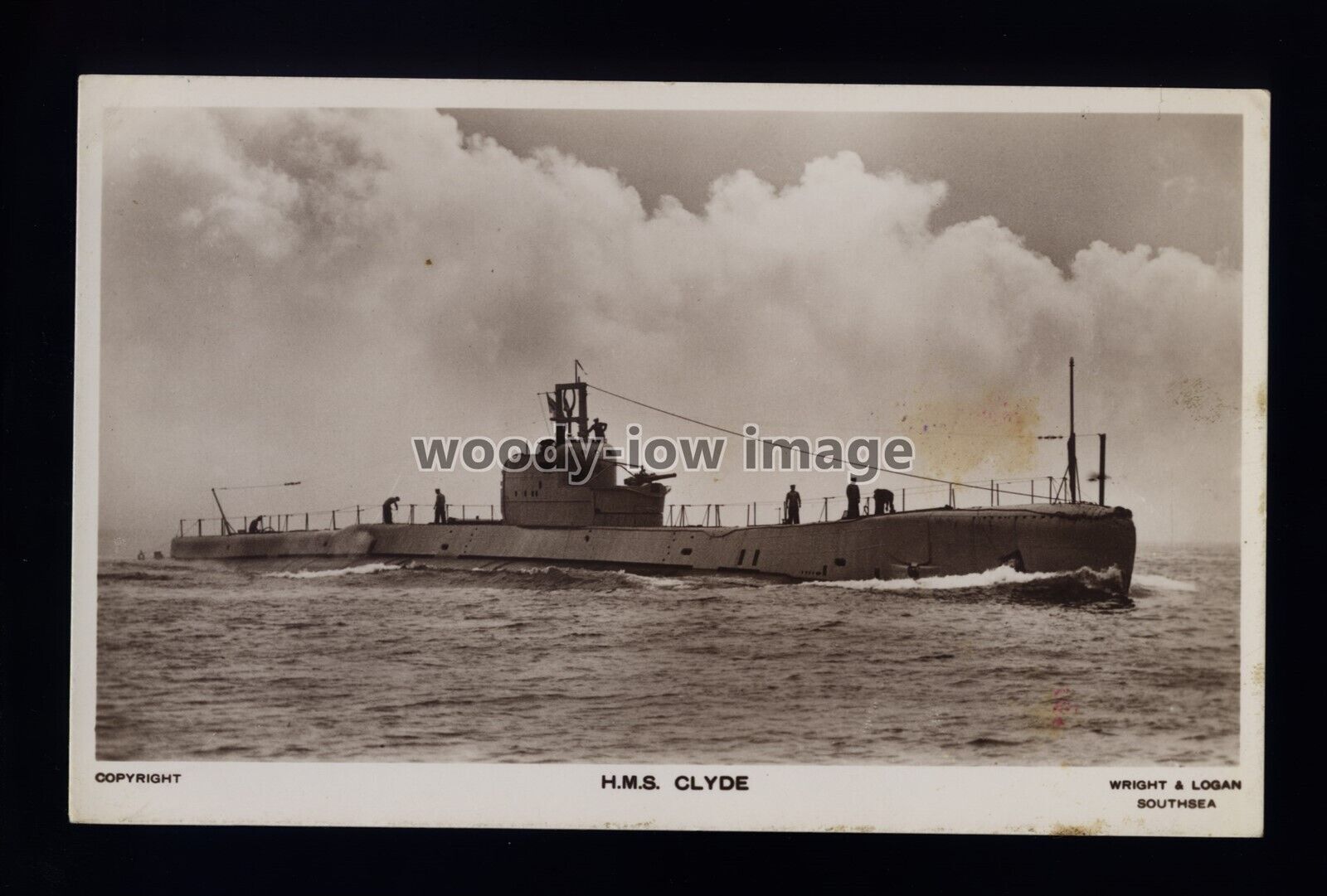 na9853 - Royal Navy Submarine - HMS Clyde - Wright & Logan postcard ...