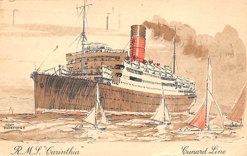 RMS Carinthia Cunard Line Ship 1929 | Topics - Other, Postcard ...
