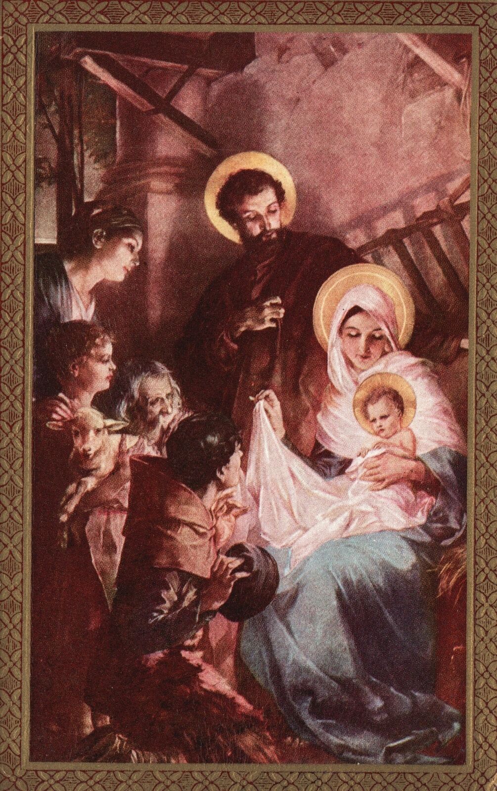 Vintage Postcard 1900's Adoration of the Shepherds Baby Jesus is Born ...