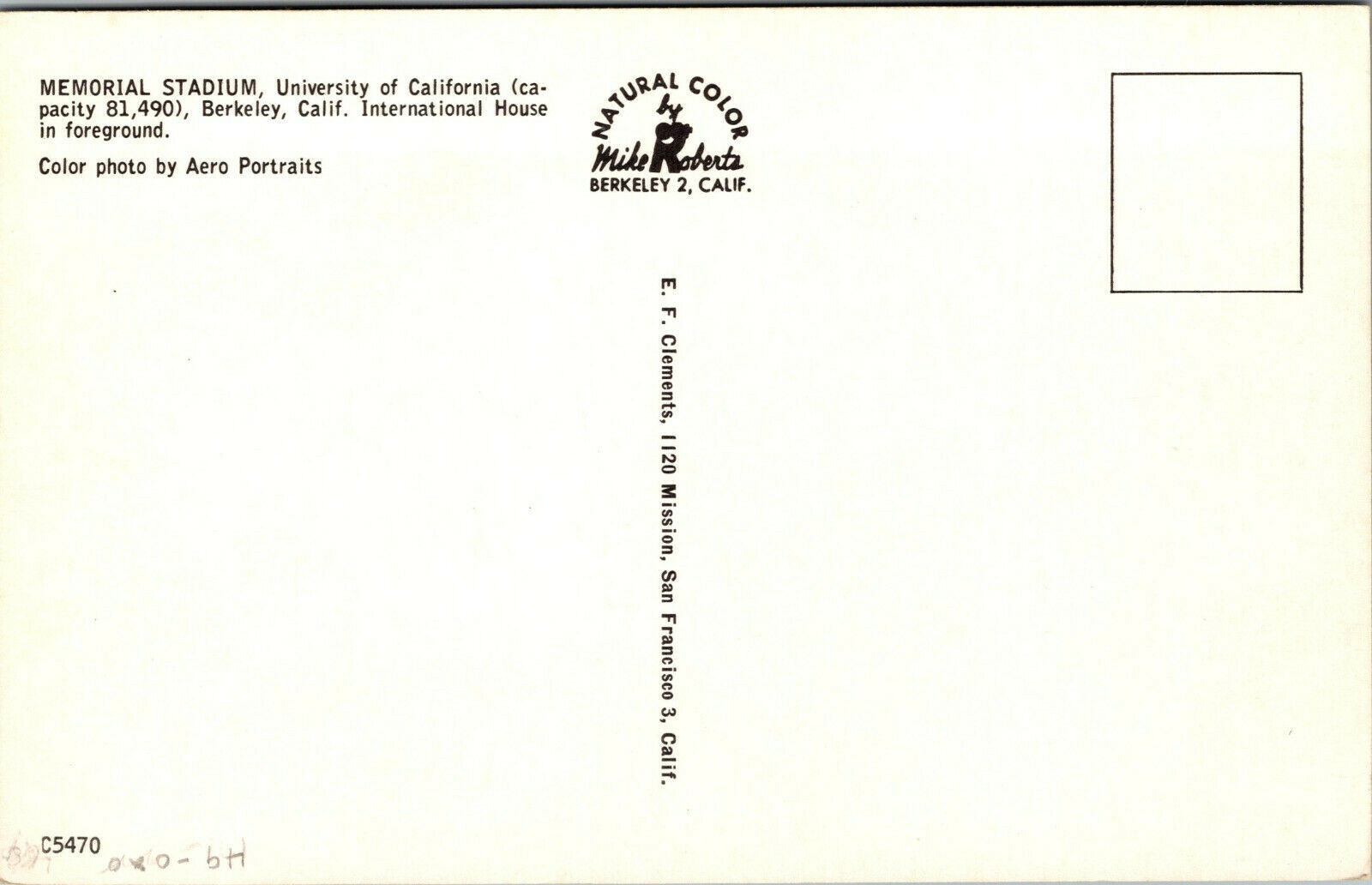 Vtg 1960's Memorial Stadium University Of California Berkeley CA ...