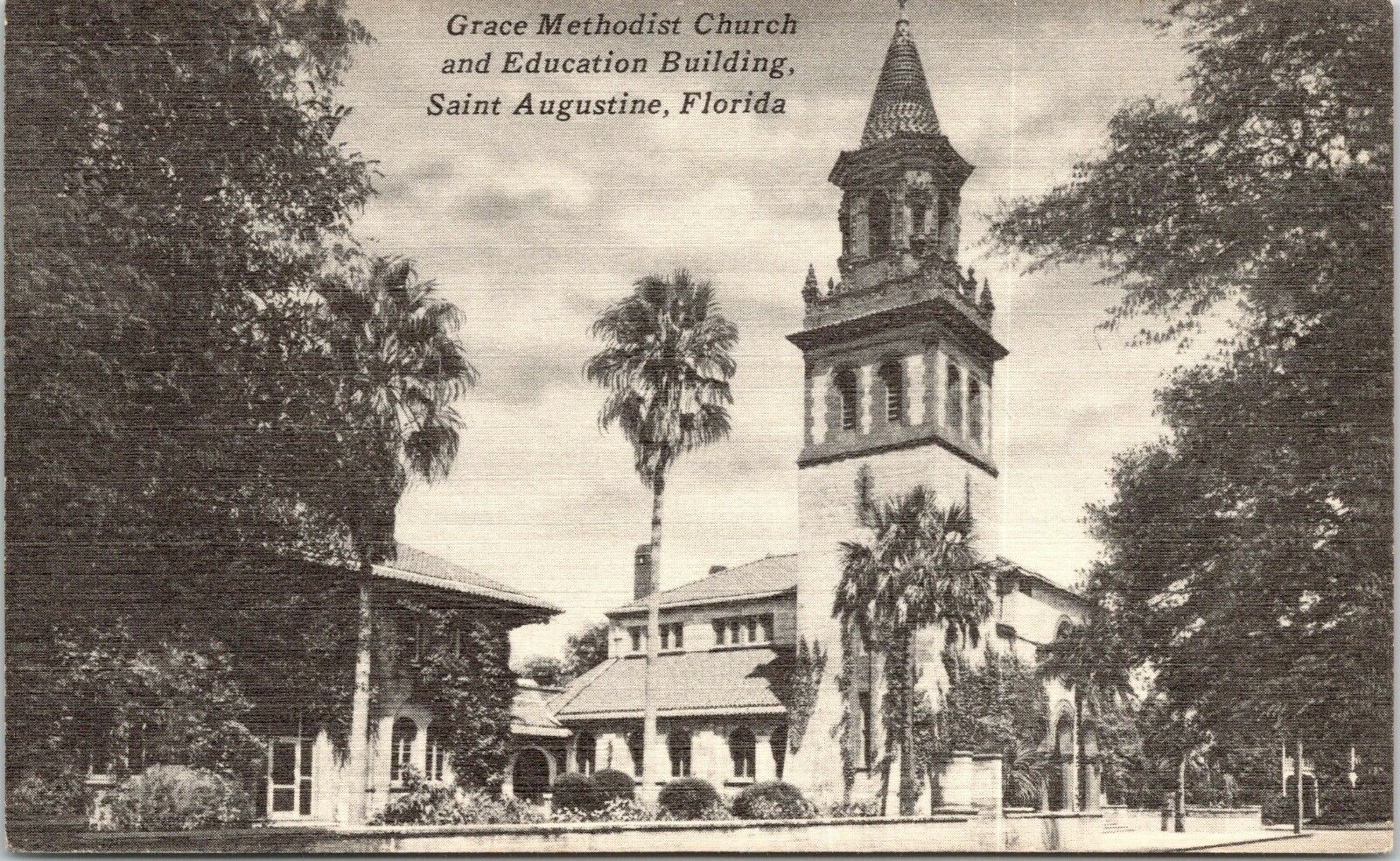 St Augustine Florida~Grace Methodist Church & Education Building~1940s ...