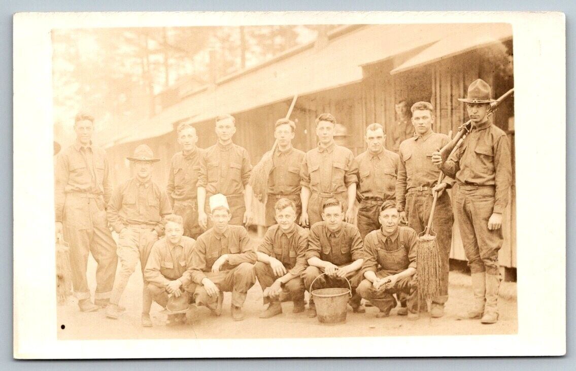 RPPC WW1 US Army Soldiers in Camp 1903 Springfield Rifle 30-06 Postcard ...