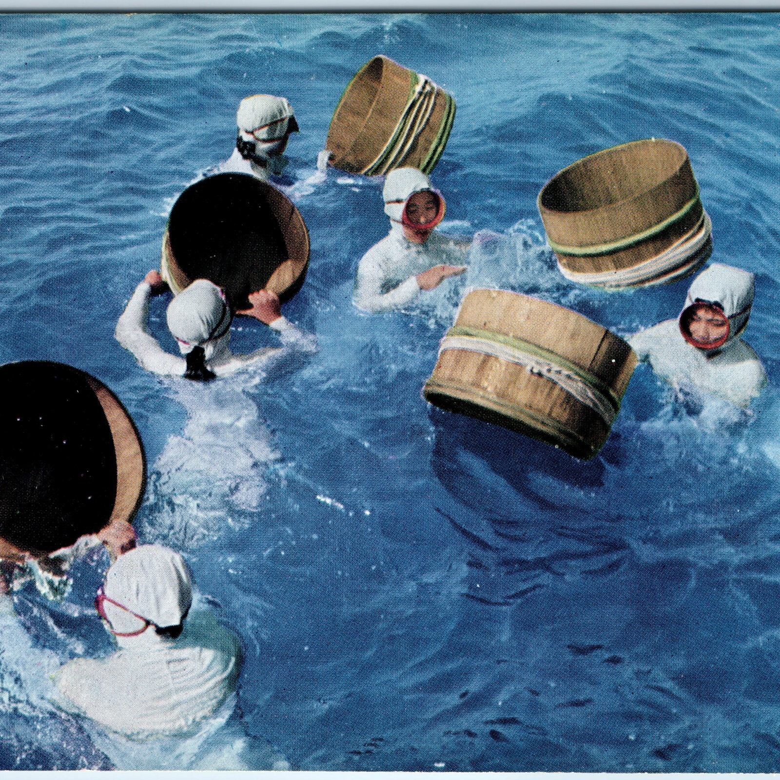 c1960s Japan Pearl Diving Ama Clad Goggles 4x6 Chrome Photo Postcard ...