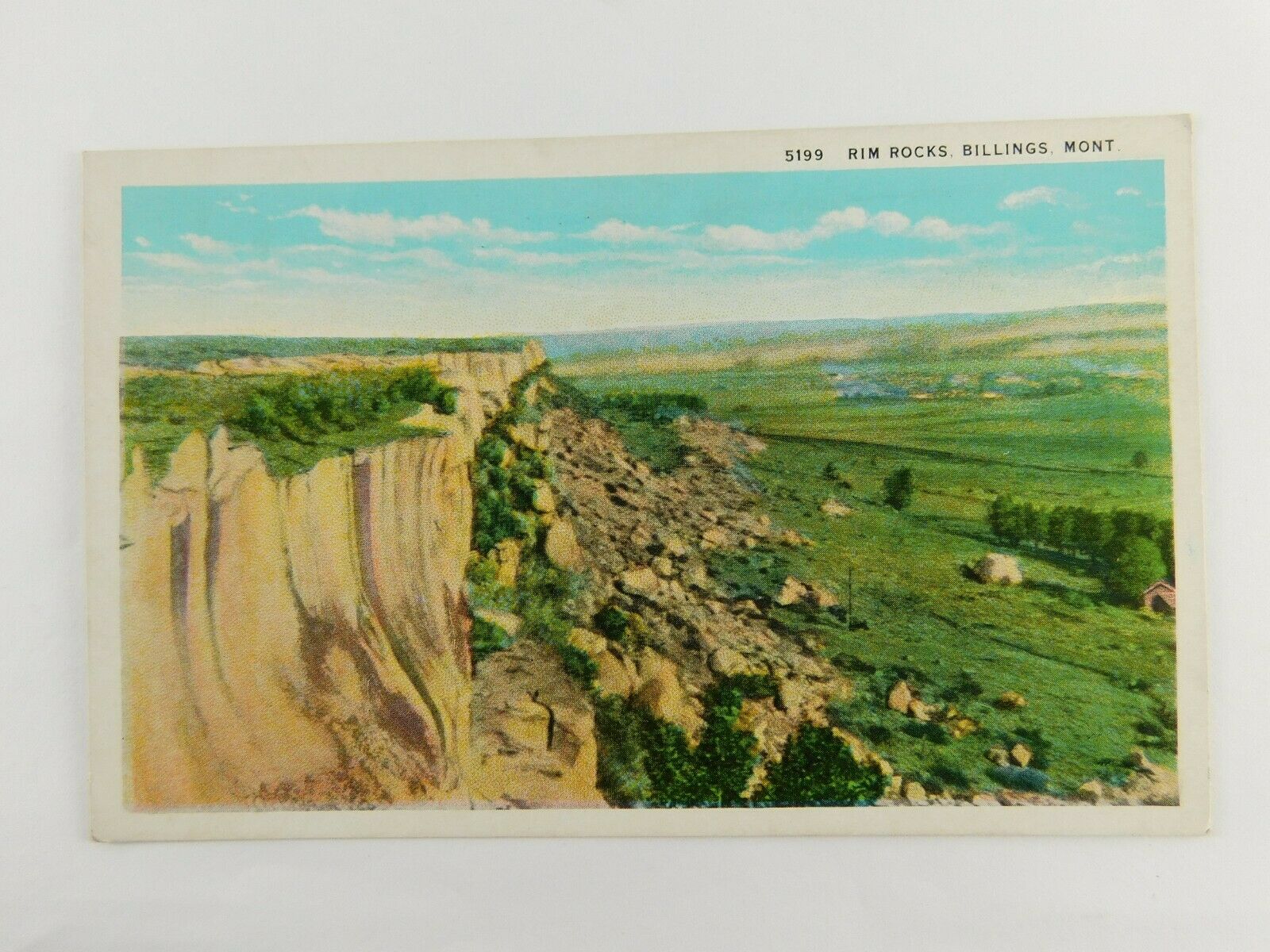 Rim Rocks Billings Montana Country Side View White Border Vintage ...