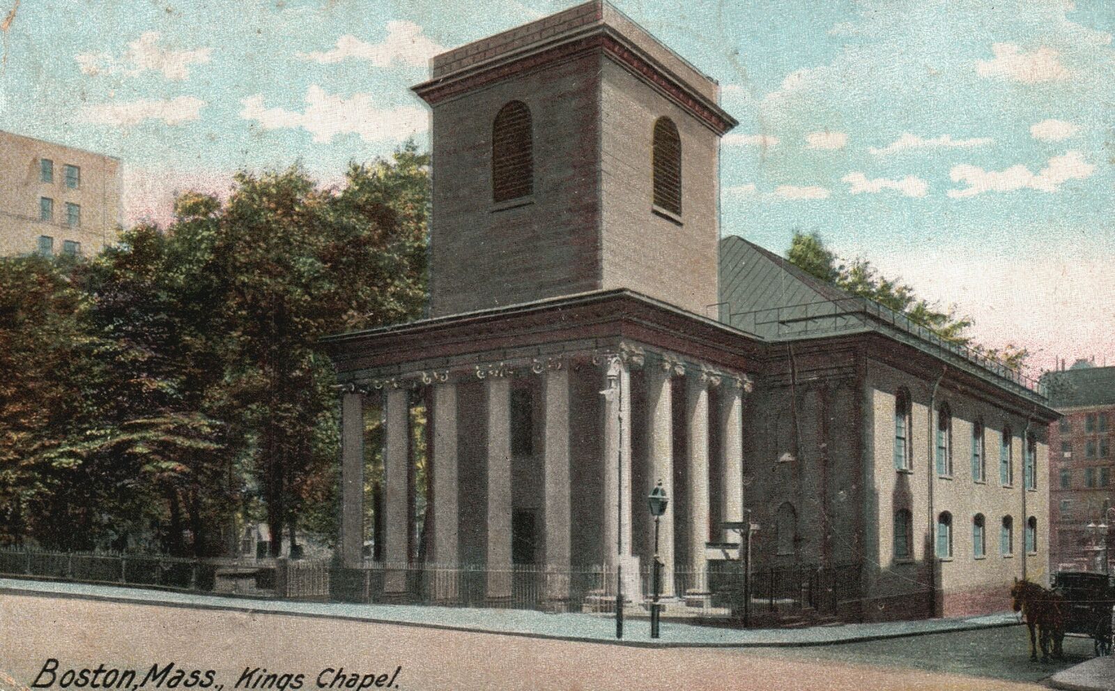 Vintage Postcard 1908 Kings Chapel Historical Church Boston ...