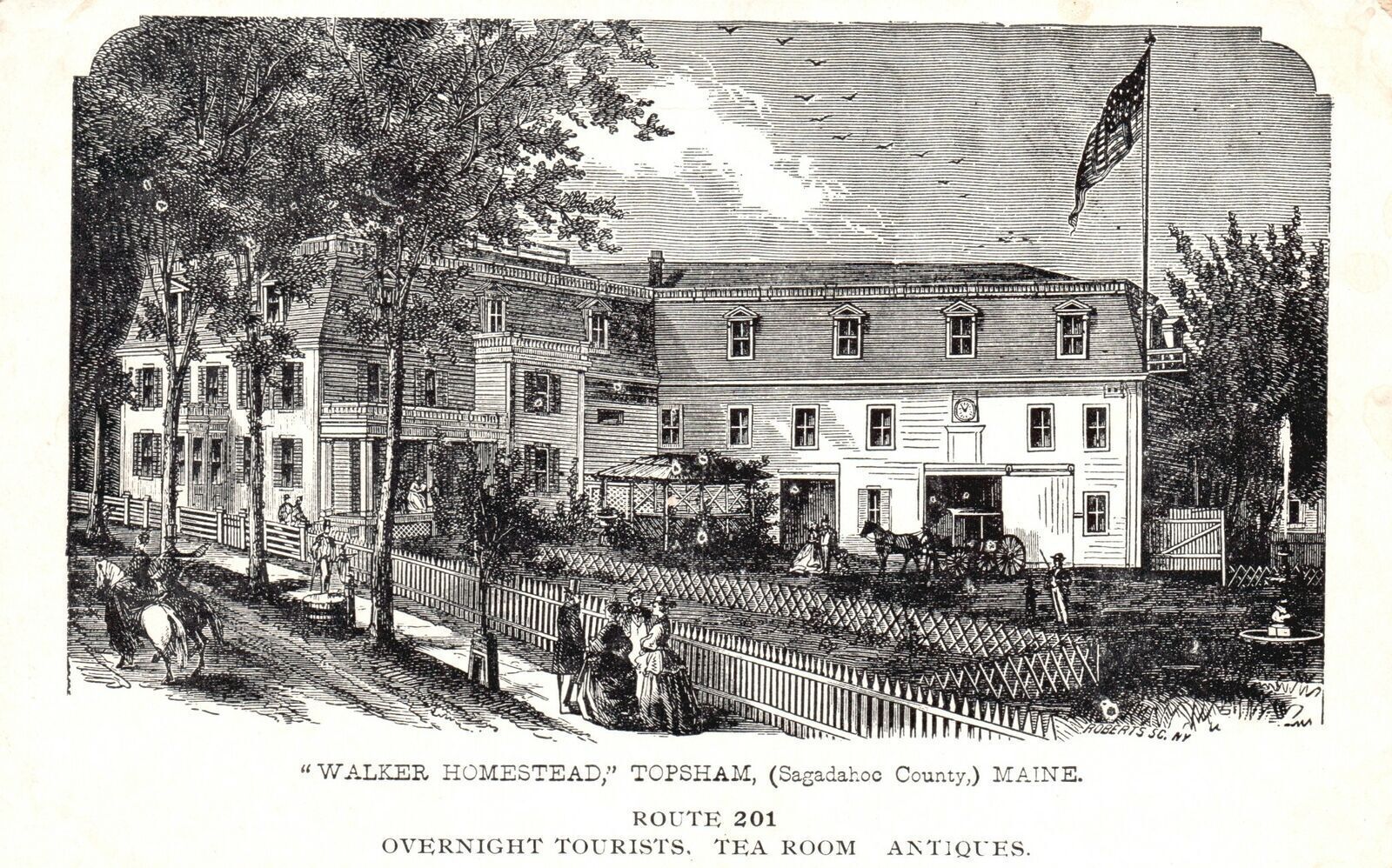 Vintage Postcard Walker Homestead Topsham Famous Landmark Sagadahoc ...