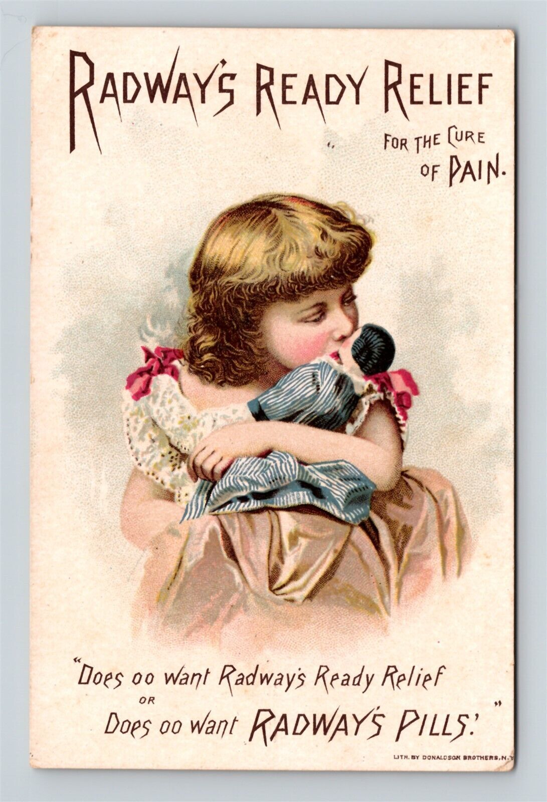 Radway’s Ready Relief Pain Cure Quack Medicine Girl Sick Doll Trade ...