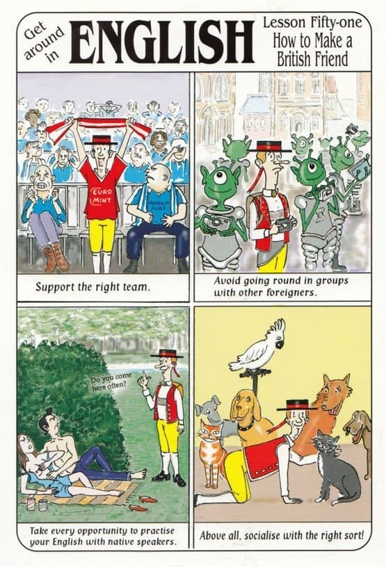 How To Make A British Friend Tourist Shop Large Comic Humour Postcard ...
