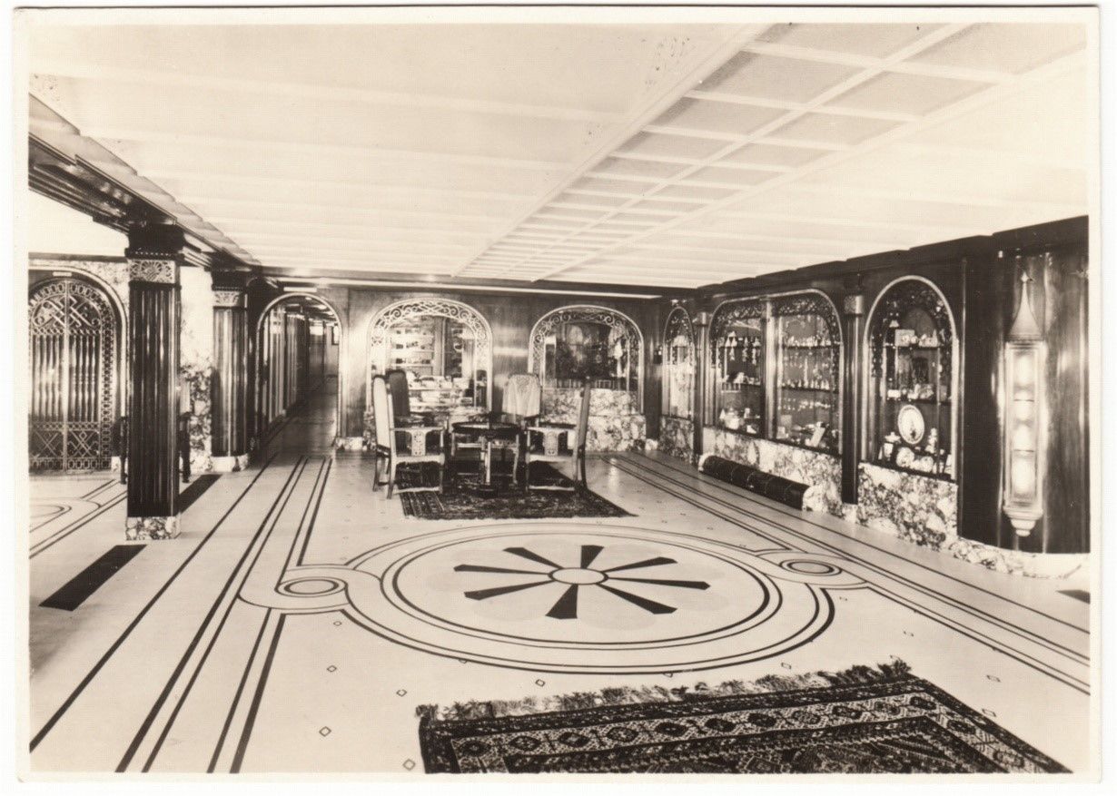 Holland America Line Ship SS Statendam Entrance Hall Shops Photo ...