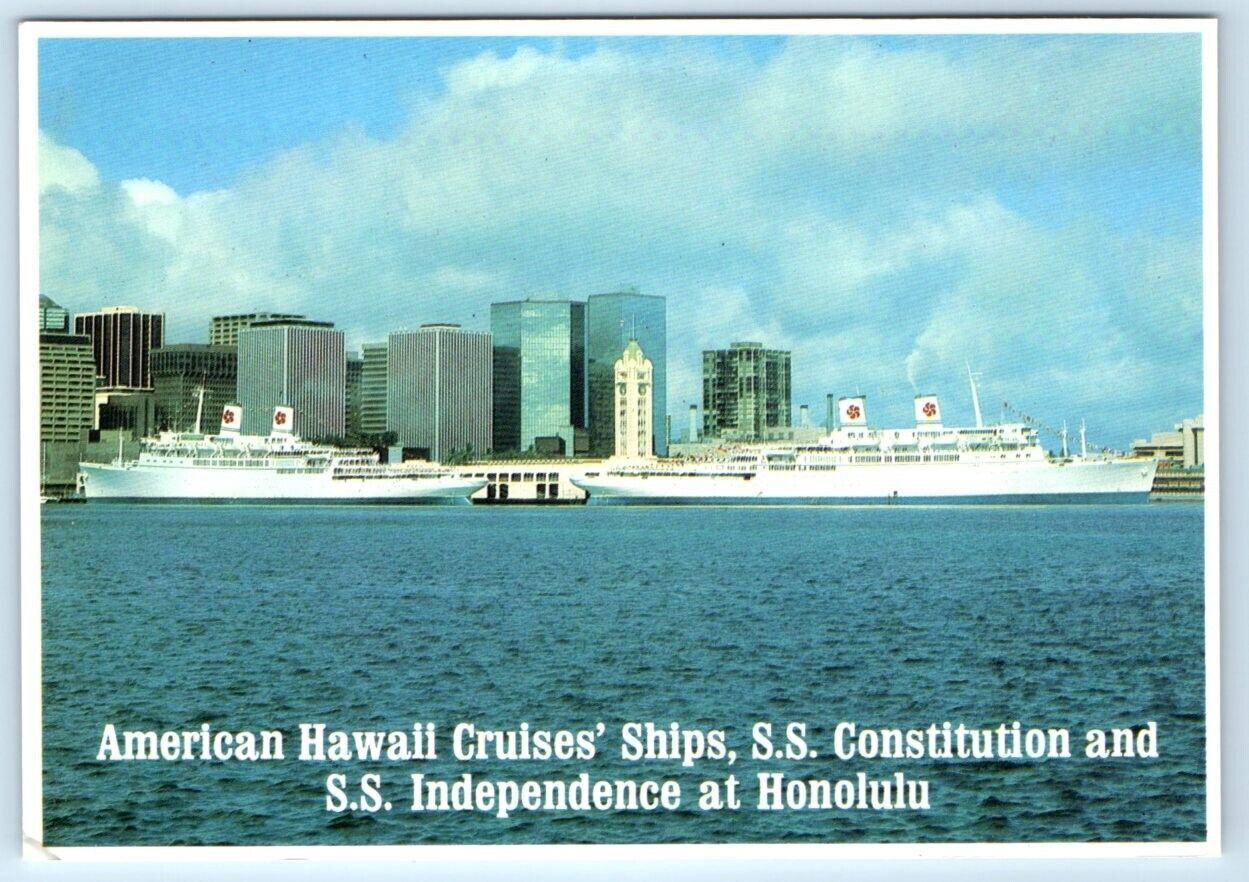 S.S. Constitution & S.S. Independence HONOLULU Hawaii 4x6 Postcard ...