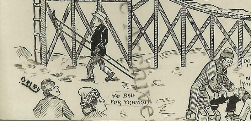 Fergus Falls MINNESOTA RP c1910 ADVERTISING Skiing SKI JUMPING ...