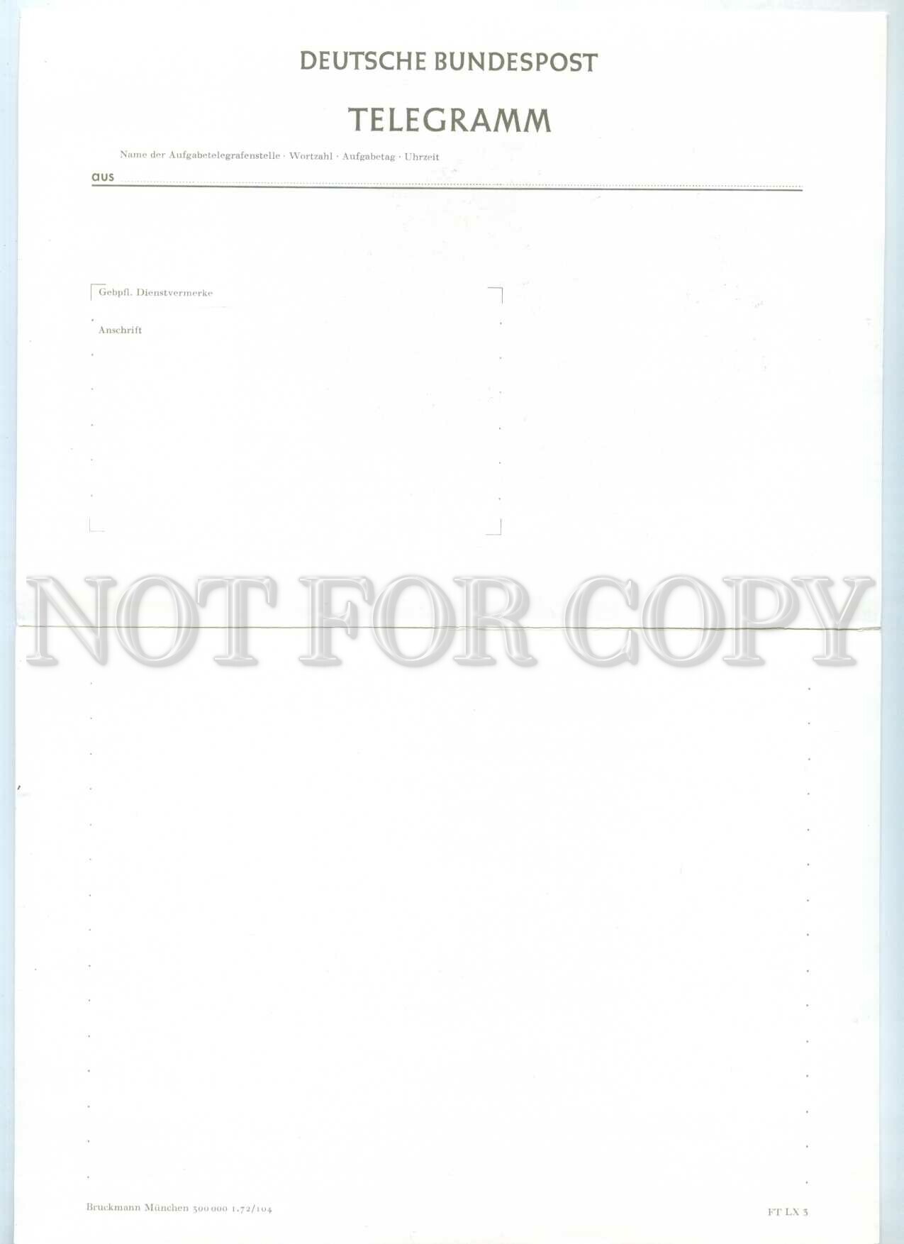 501373 GERMANY 1972 year Olympics Munich telegram form | Europe ...