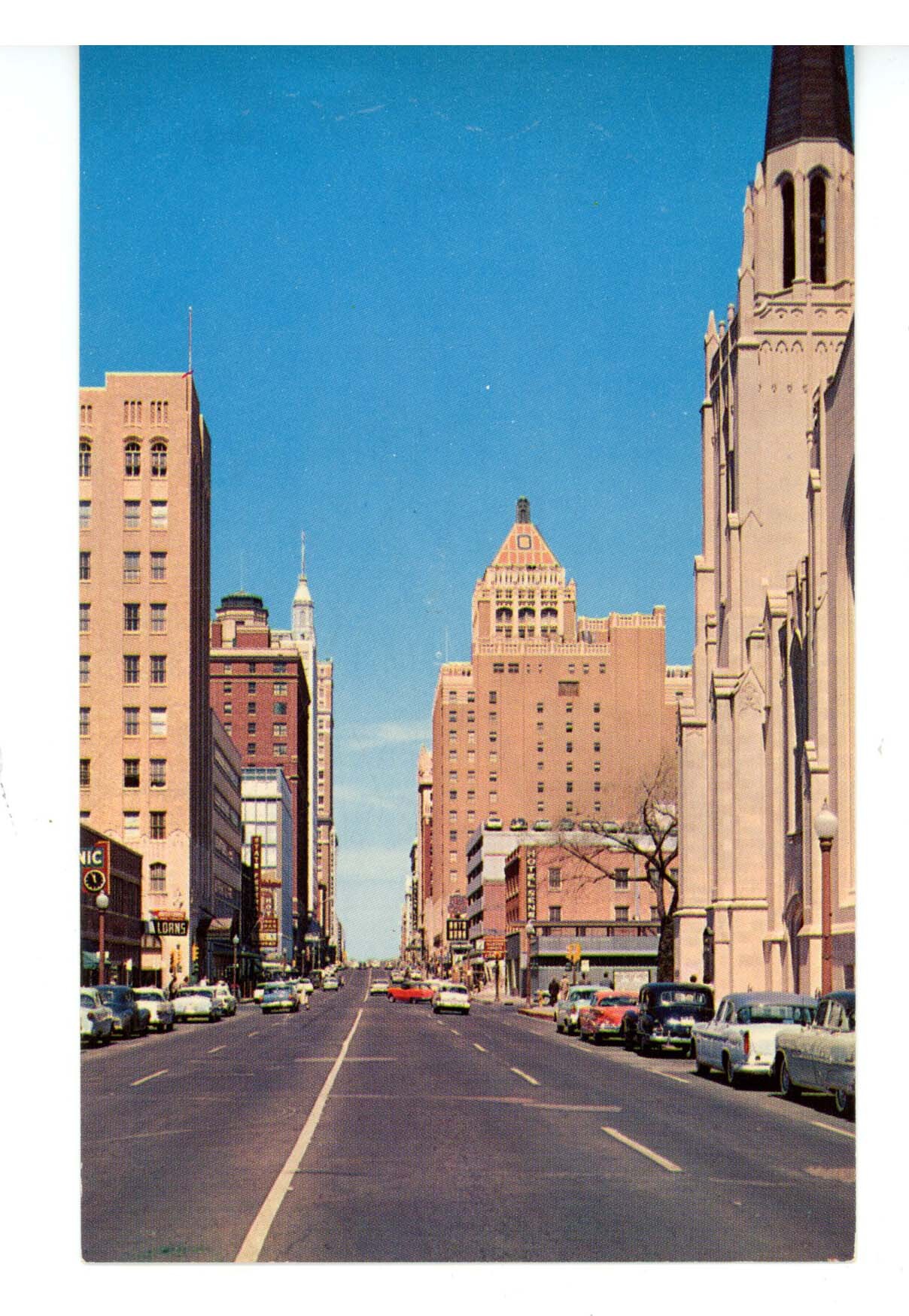 OK - Tulsa. Boston Ave Street Scene looking North from 7th Street ca ...