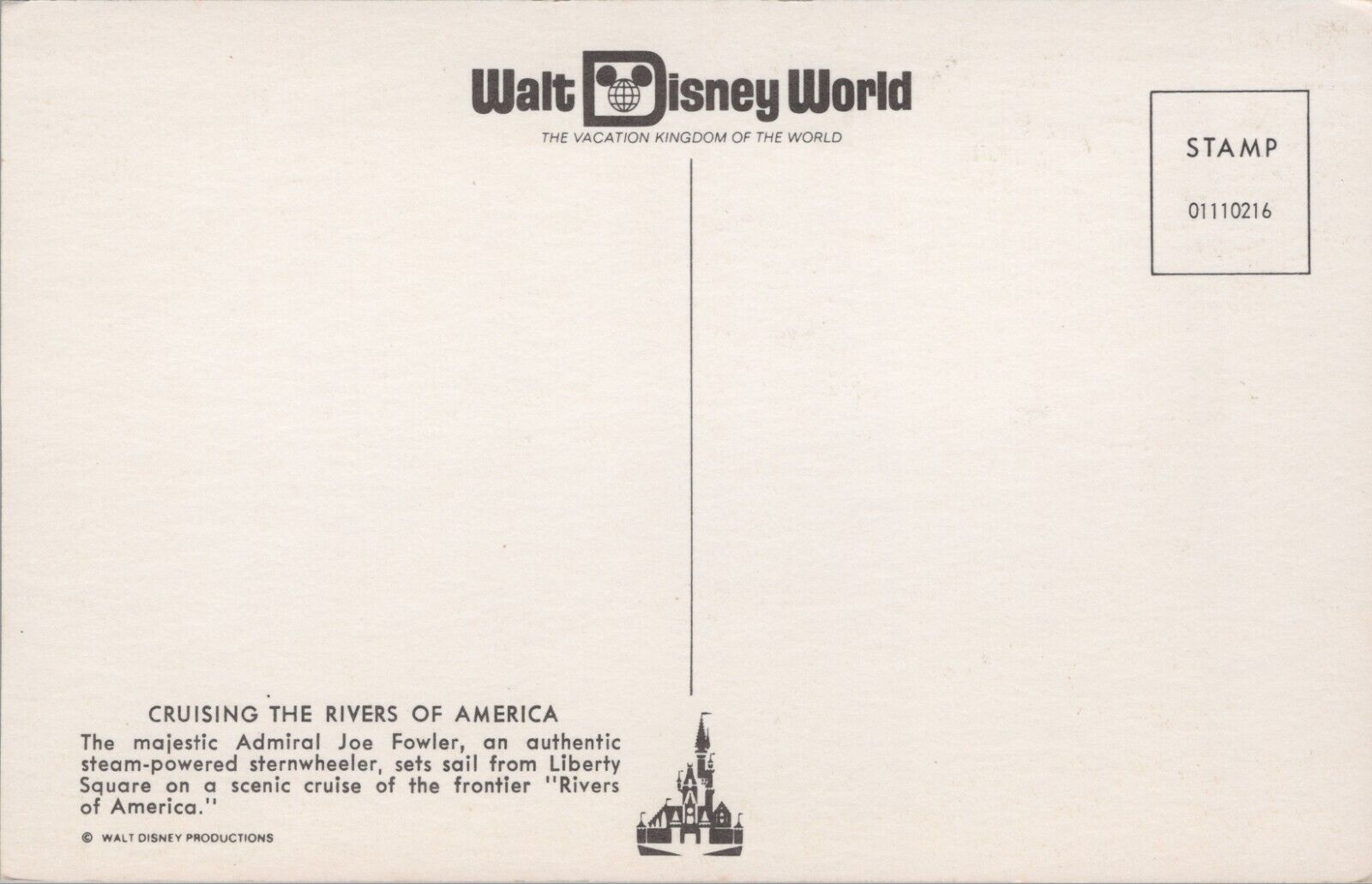 Walt Disney World The Majestic Admiral Joe Fowler Vintage Postcard C206 ...