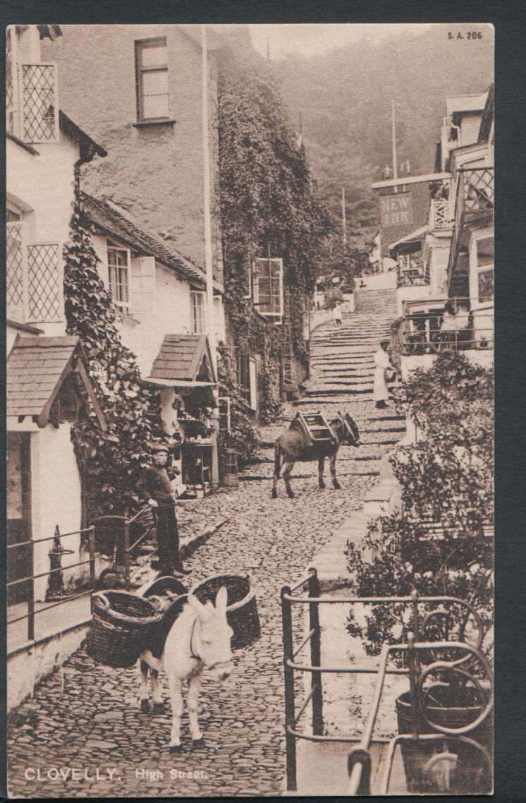 Devon Postcard - Clovelly High Street RS7662 | Europe - United Kingdom ...