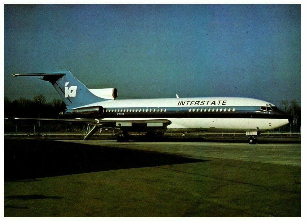 Interstate Airlines Inc Boeing 727 at Winnipeg 1981 Airplane Postcard ...