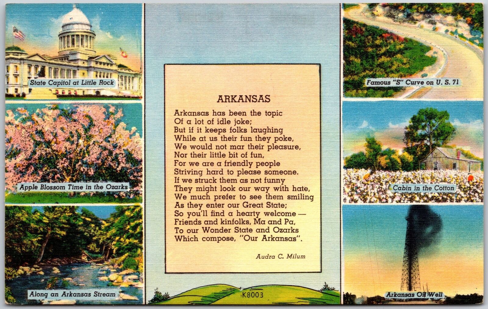 Arkansas, Poem, Famous Places, State Capitol, Oil Well, Cotton Cabin ...