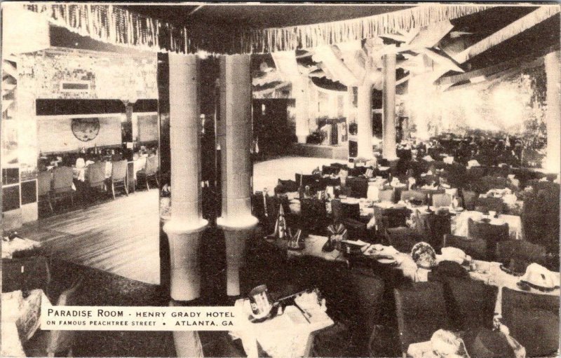Atlanta, GA Georgia PARADISE ROOM~Stage Shows HENRY GRADY HOTEL 1945 ...