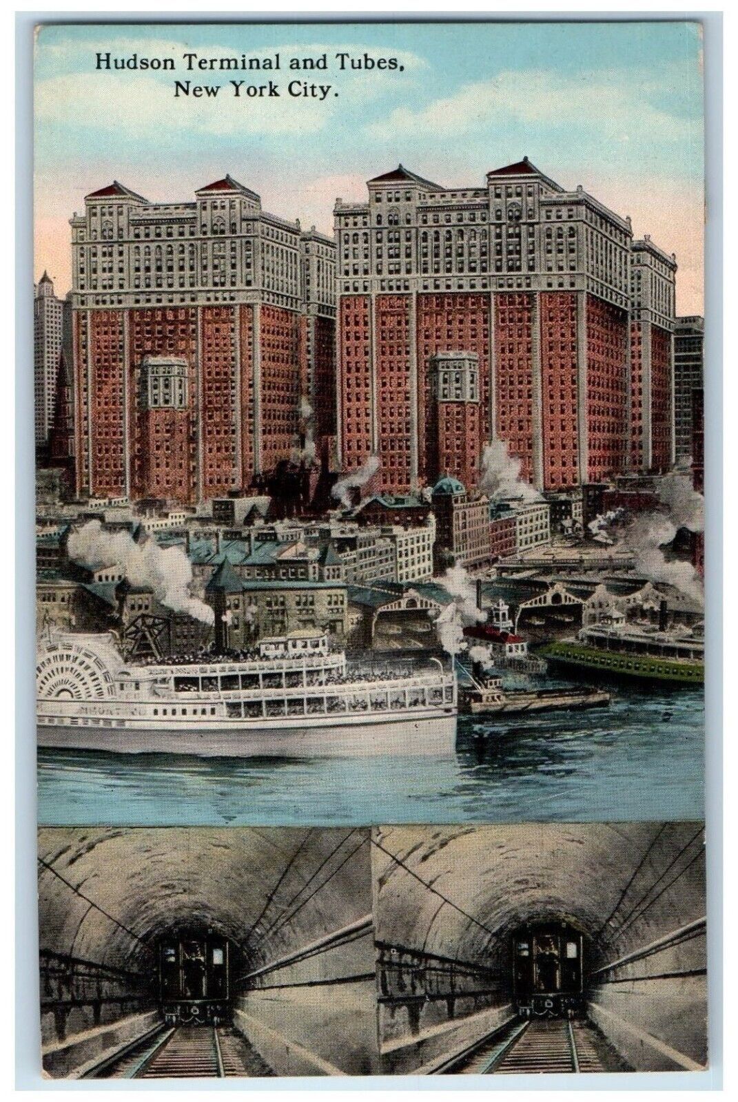 1916 Hudson Terminal And Tubes New York City NY, Multiview Tunnel Train ...