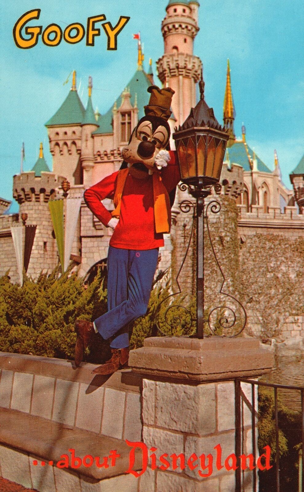 Vintage Postcard Goofy In Disneyland Tour Adventures Pause At Castle ...